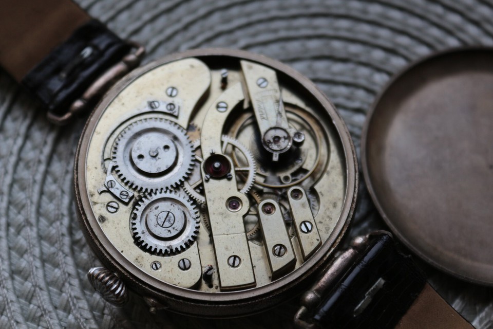 Antique Watch Mechanical Pocket Swiss Wrist Salter P.Moser Leather ...