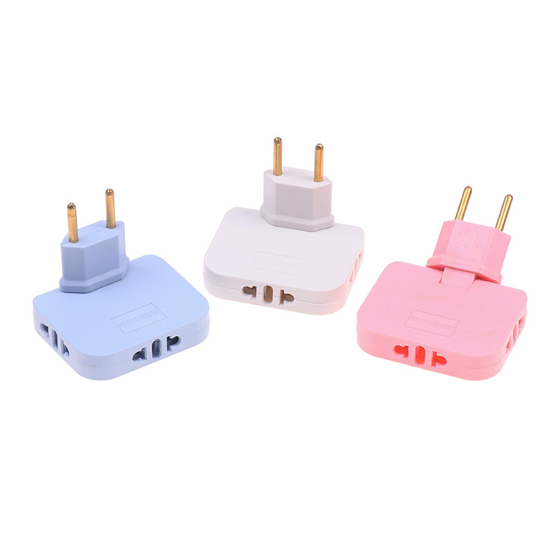 Adjustable 3 In 1 EU Extension Plug Electrical Adapter 180 Degree ...
