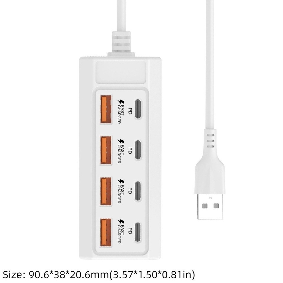 4USB 4Type-c Power Socket Adapter Compatible with Computers/Plugs ...