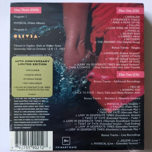 Olivia Newton John Physical 2Cd Dvd 40 | eBay