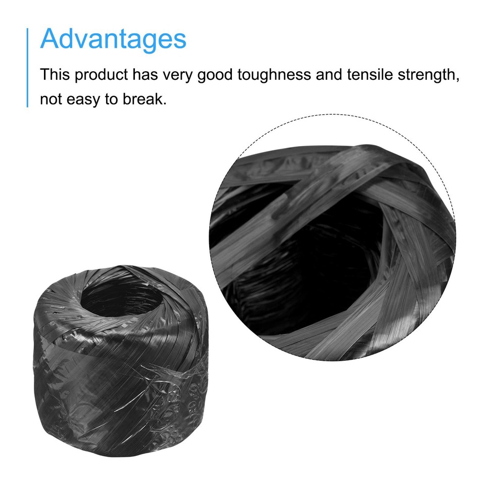 Polyester Nylon Plastic Rope Twine Bundled for Packing ,100m Black 3Pcs ...