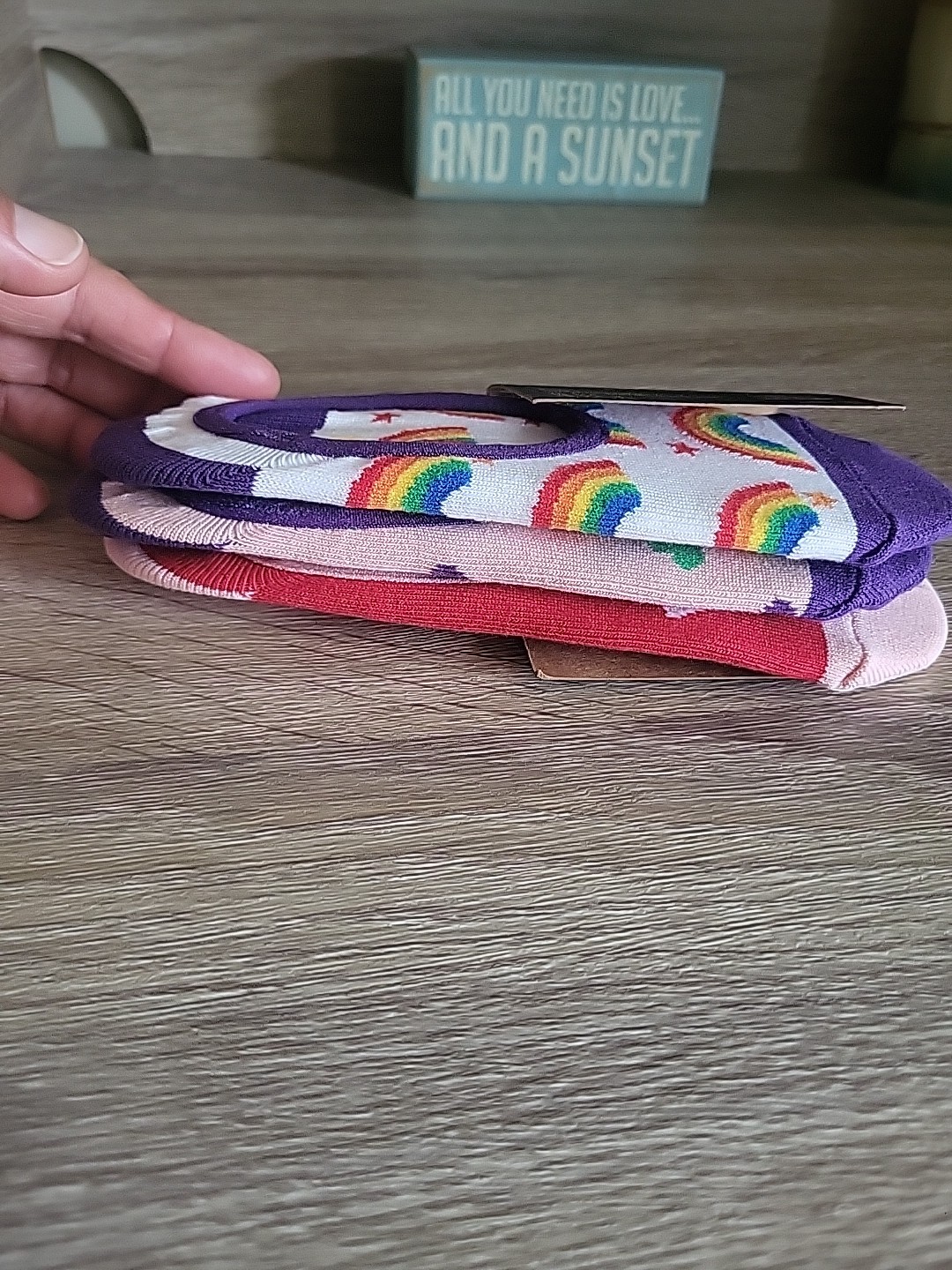 Vans Rainbow Party CANOODLES Off The Wall No Show Crew Socks 3 Pack ...