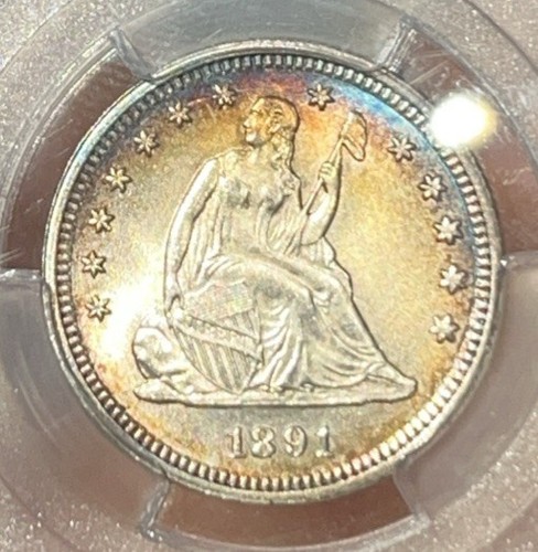 1891 Liberty Seated Quarter MS63 Quarter 25C PCGS Toned 31778278 | eBay
