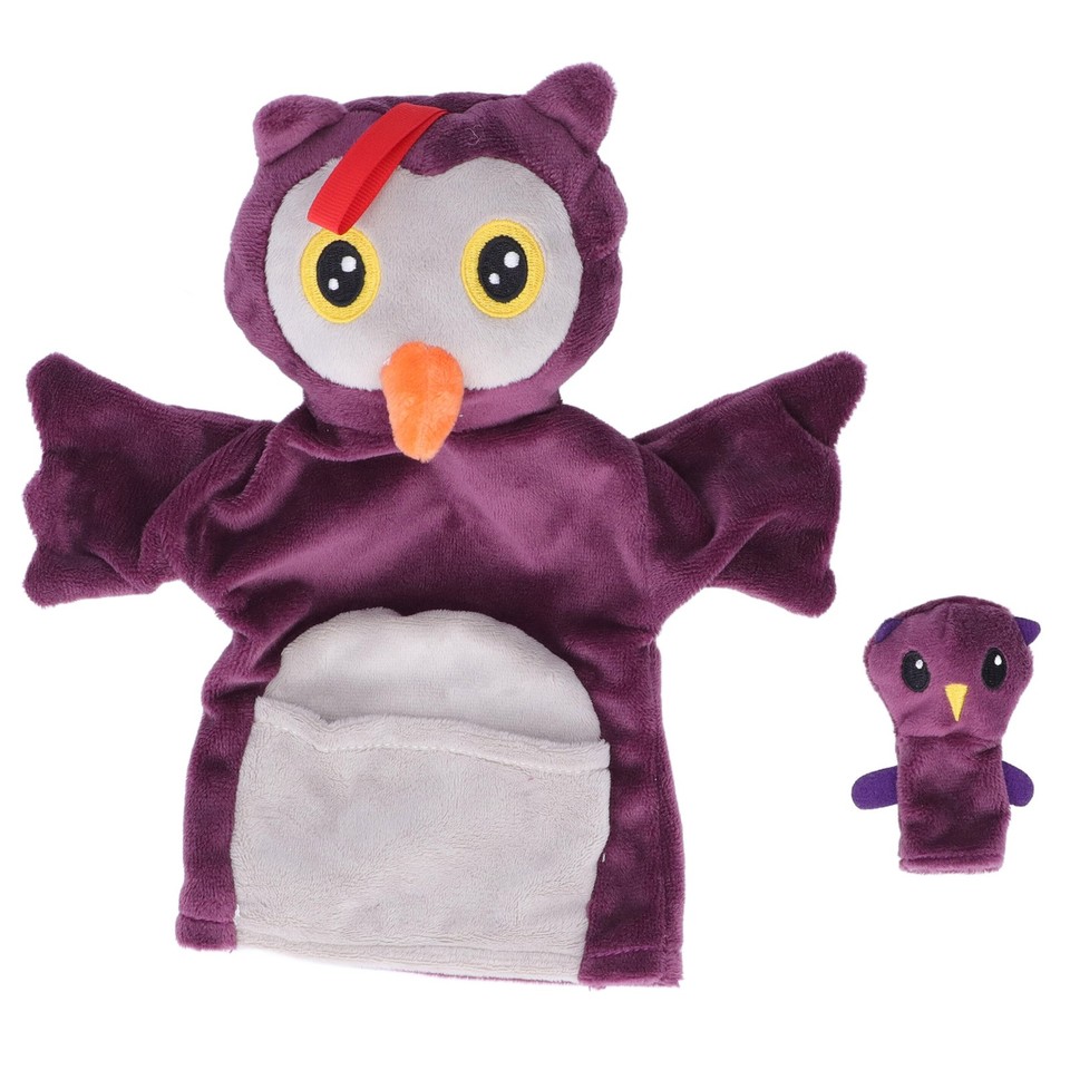 Hand Puppet Parent Child Interaction Plush Cartoon Animal Owl Hand ...