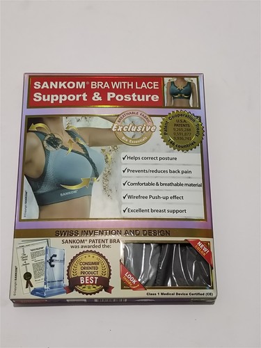Sankom Patent support and posture bra with lace yoga fitness wear size ...