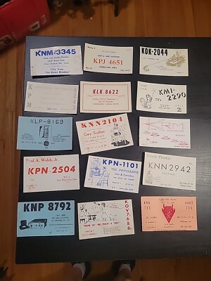 Lot Of 15 Vtg QSL CB Ham Radio Card KOA KPM KRK Ohio Dawn Breaker ...