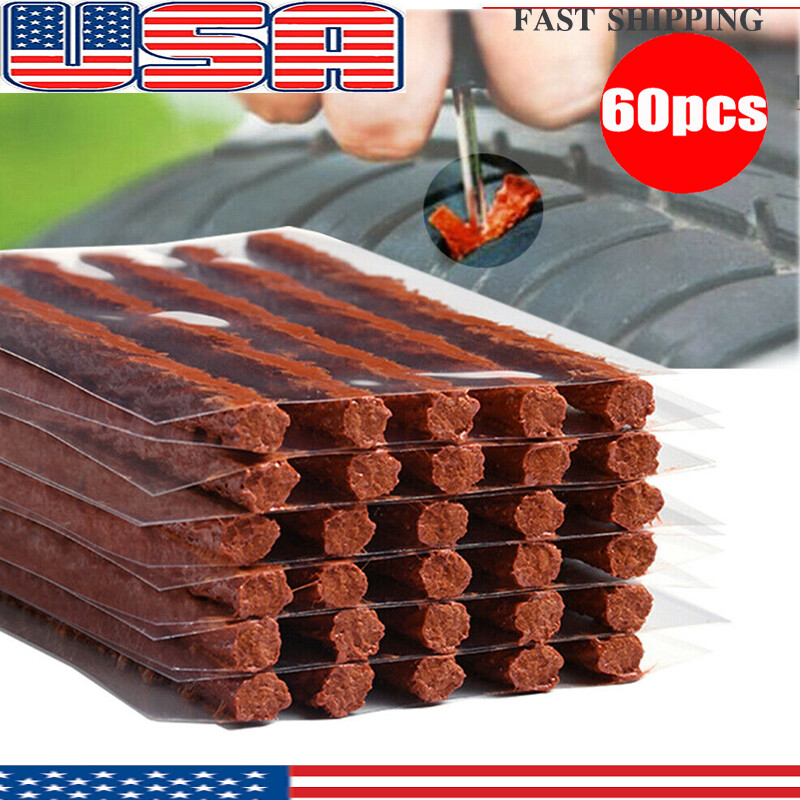 60Pcs Tire Repair Plugs Self Vulcanizing Tubeless Seal Tire Repair Plug ...
