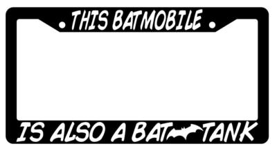 This Batmobile Is Also A Bat Black Plastic License Plate Frame Auto ...