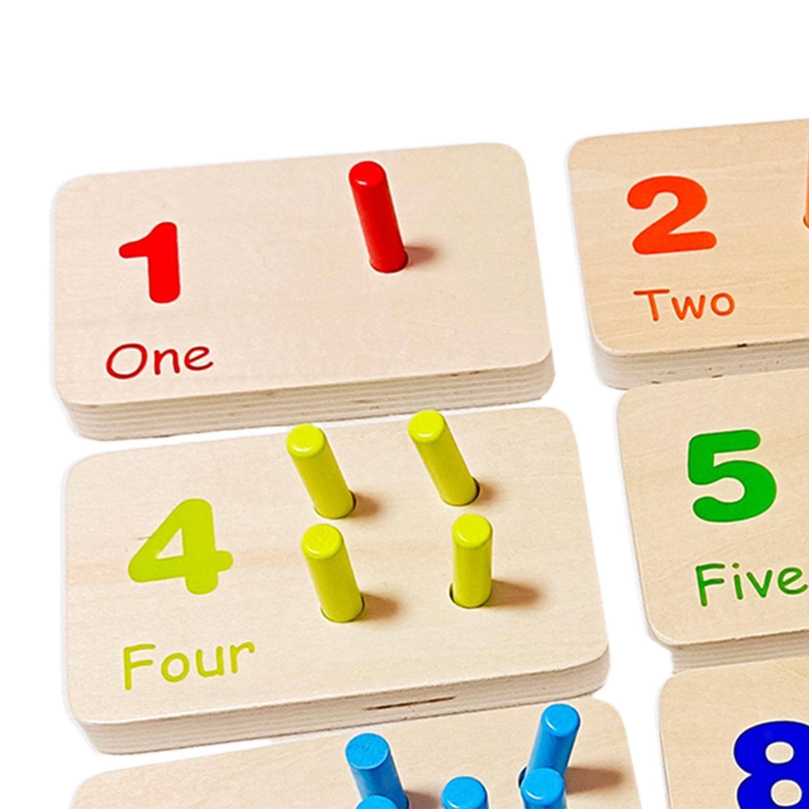 Wooden Counting Number Peg Board Math Manipulatives Materials for Boys ...