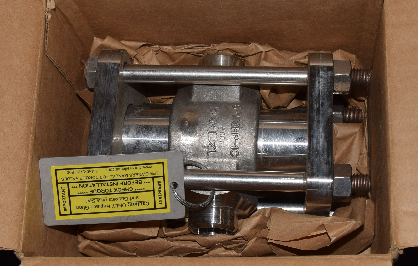 JACOBY TARBOX 1" GLASS SIGHT FLOW INDICATOR S-300HP-3000 316 STAINLESS ...