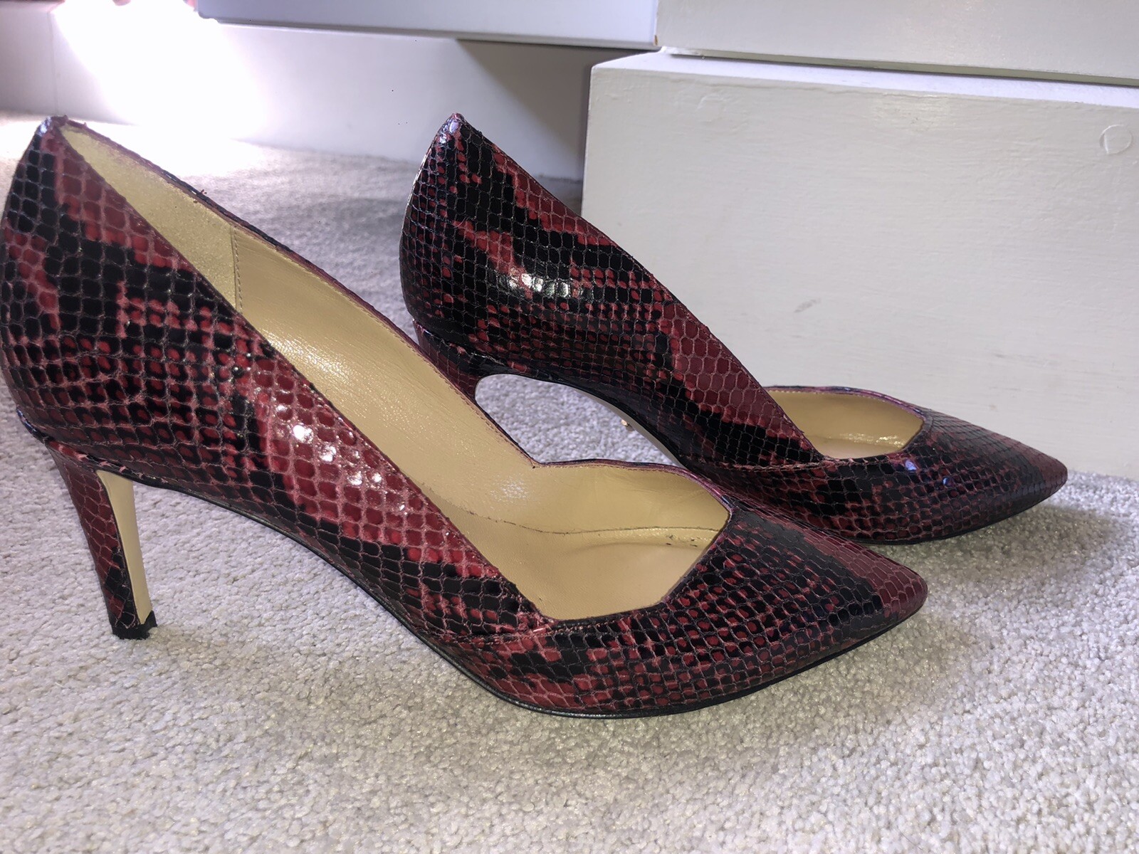 Printed Women Shoes, Green Snake, High Heel, Printed,