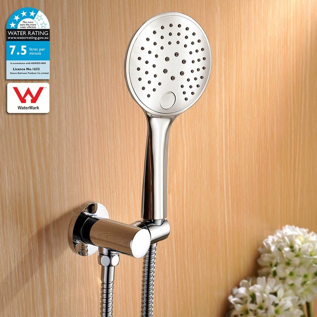Hand Held Shower Head 3 Function Wall Connector Elbow 1.5M Hose Set ...