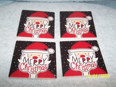 Merry Christmas Coasters New Set Of 4 | eBay