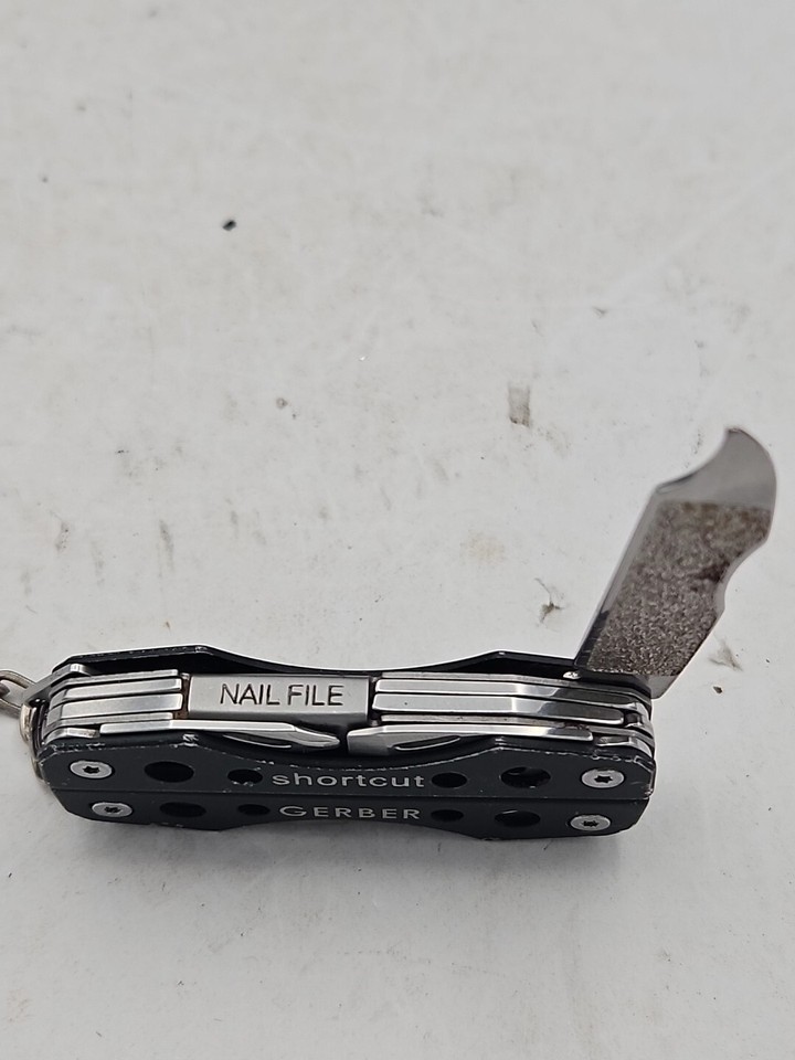 Gerber Shortcut Multi Tool With Keychain Ring Scissors File Tweezers ...