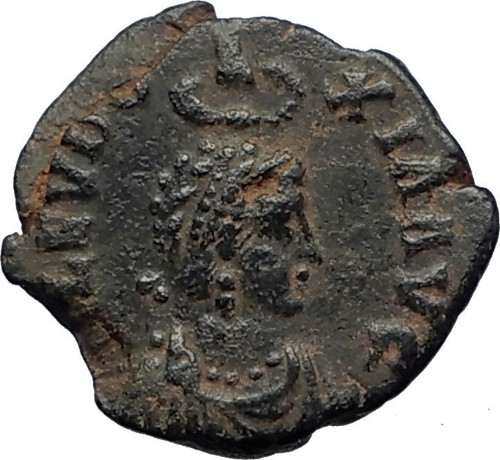 EUDOXIA Arcadius Wife 401AD Authentic Ancient Roman Coin VICTORY CHI ...