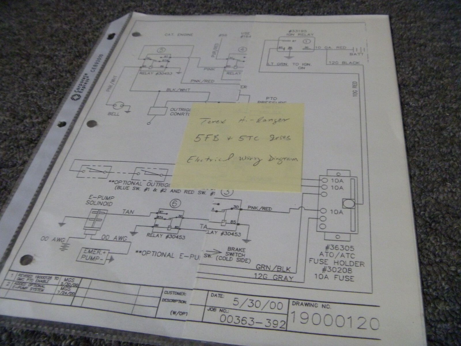 Terex Hi-Ranger 5FB & 5TC Series Truck Electrical Wiring Diagrams ...