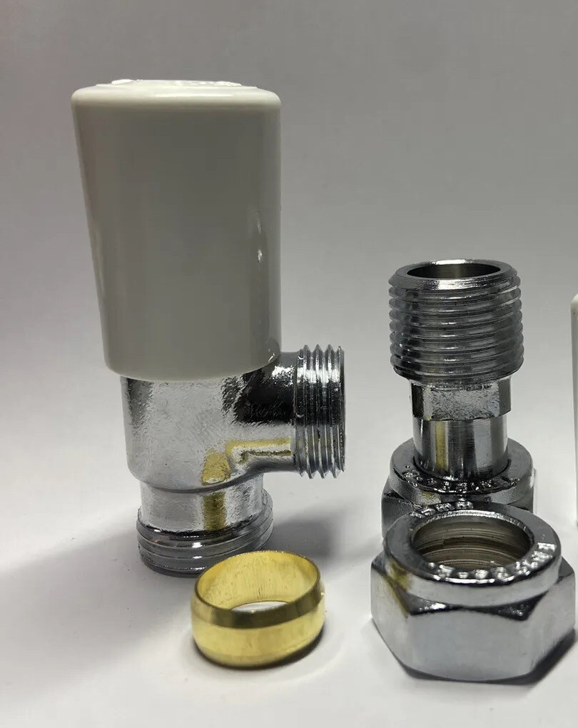 Drayton TRV4 Chrome 15mm Replacement Angled Lockshield ONLY With White ...