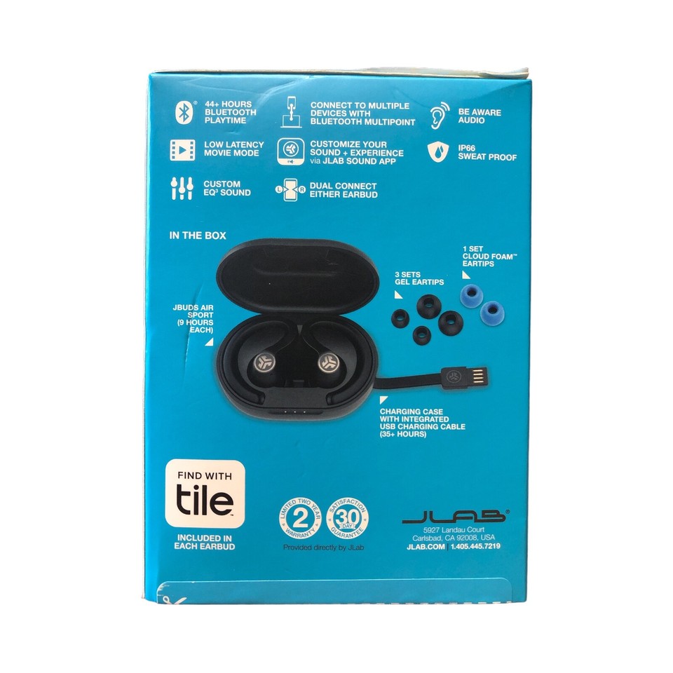 JLab JBuds Air Sport 3rd Gen True Wireless Earbuds and Charging Case ...