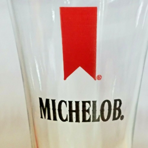 Lot of 3 Michelob Red Ribbon Logo Beer Pilsner Glasses 7 1/4" Tall 10oz ...