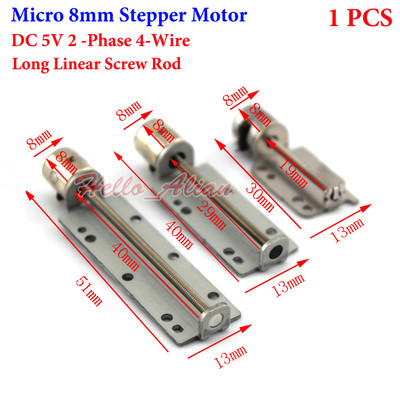 DC 5V 2-Phase 4-Wire Micro 8mm Stepping Stepper Motor long Linear Screw ...