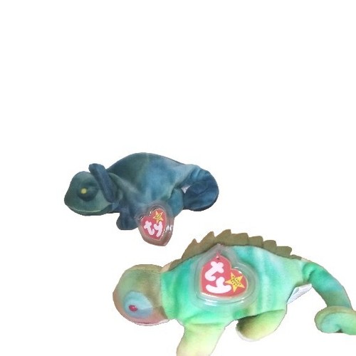 TY IGGY & RAINBOW 1997 Reptiles Retired Beanie Babies Mint Hang Tags ...