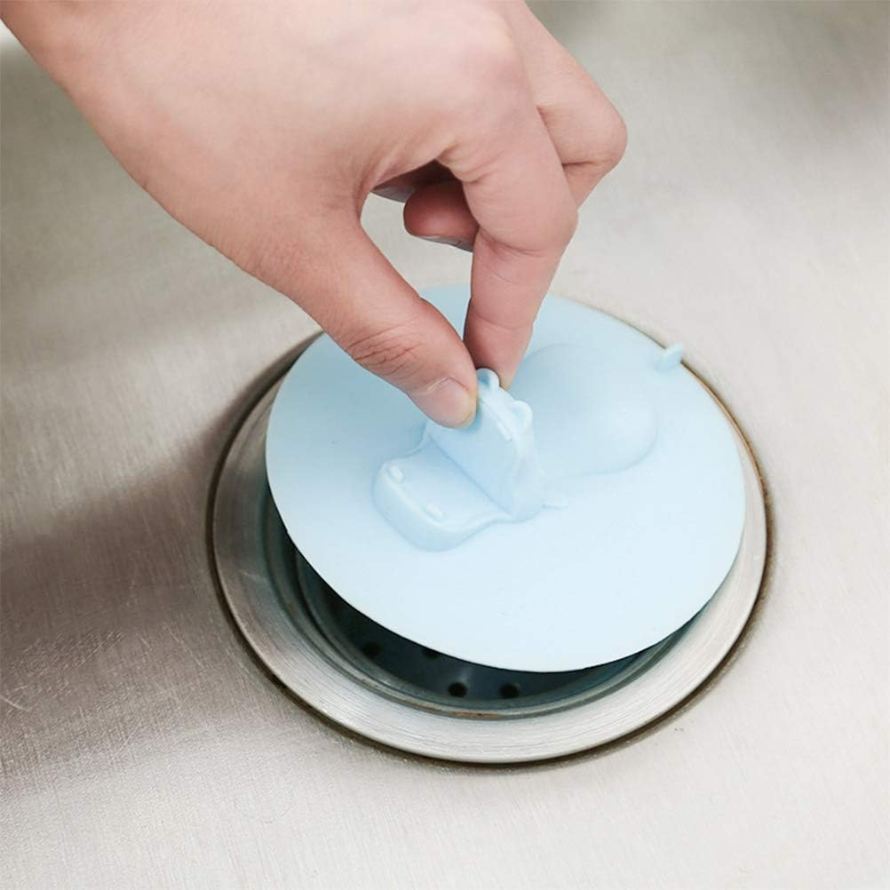 Bathtubs 1 Pc Floor Drain Plug Hippo Shaped Cute Cartoon Silicone Water ...