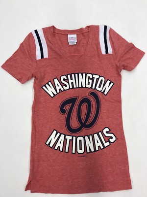 MLB Team Apparel Women’s Washington Heather Red White Glitter Sample ...