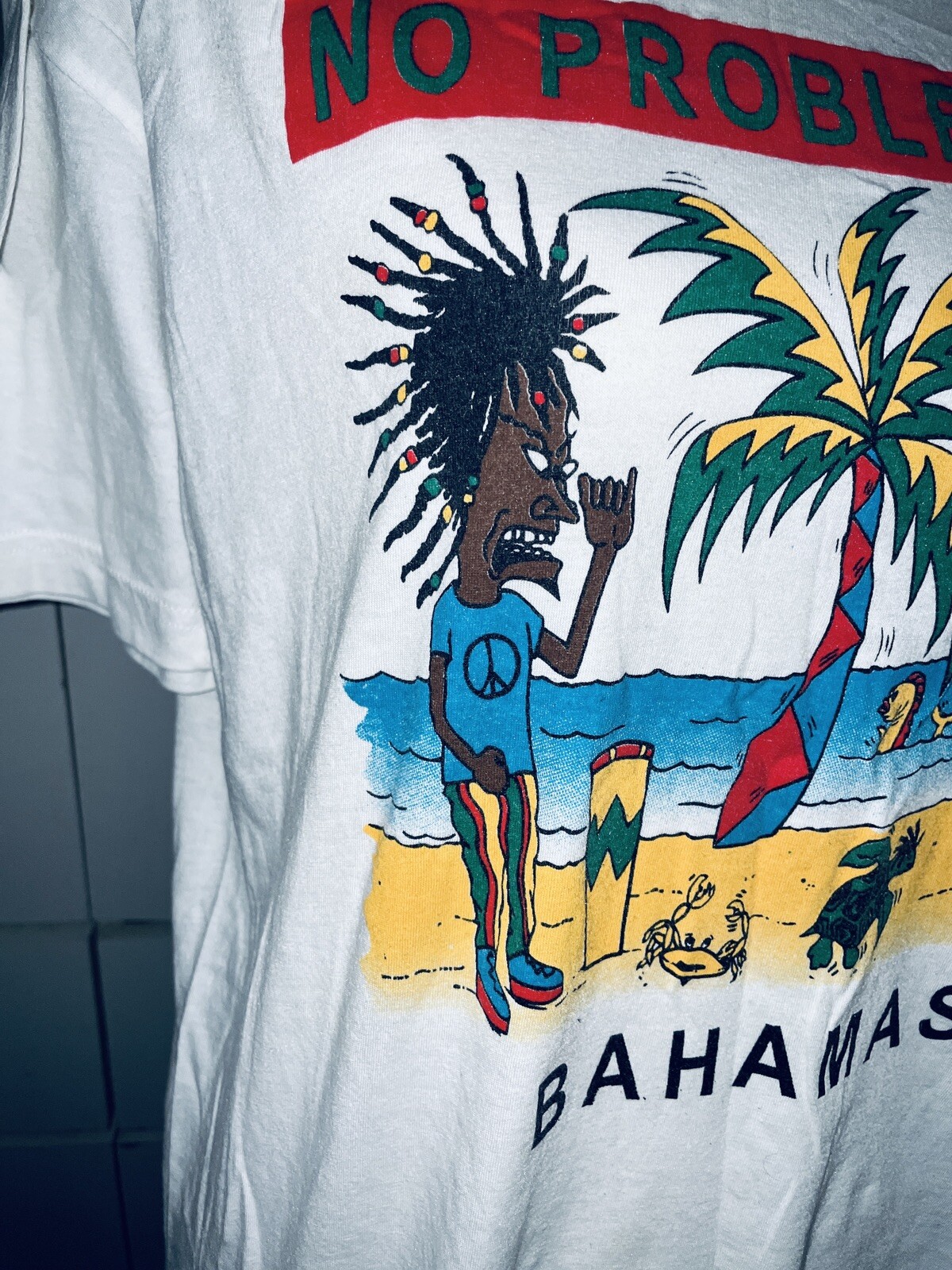 RASTAFARIAN BEAVIS & BUTT-HEAD BAHAMAS-MADE 1990s ERA VINTAGE TOURIST T ...