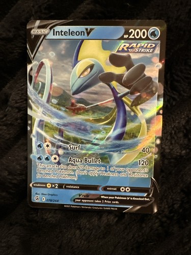 Pokémon TCG Inteleon V 078/264 Fusion Strike Full Art Ultra Rare Holo ...