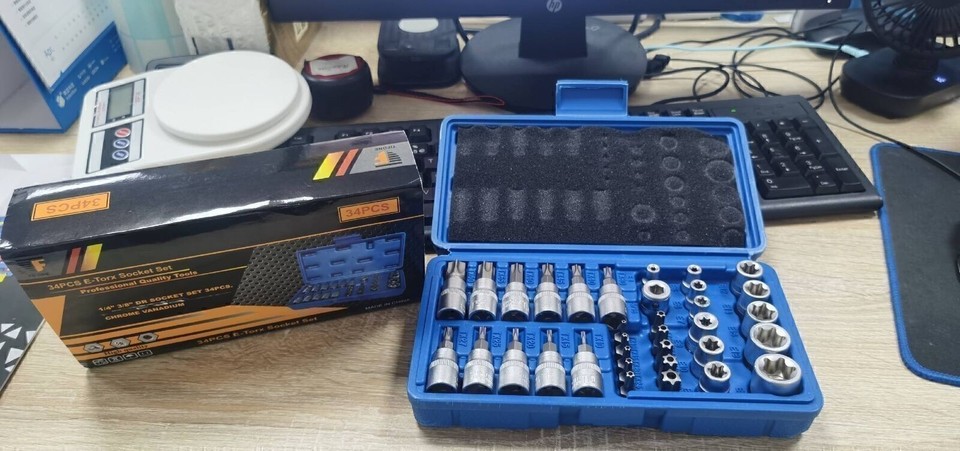 Drive Male Female Torx Star Bit Socket E-Socket Set Handheld Tool 34Pcs ...