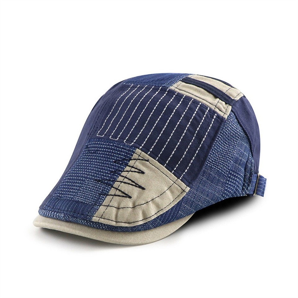 Mens Cotton Buckle Adjustable Cabbie Gatsby Hats Flat Caps Newsboy Cap ...