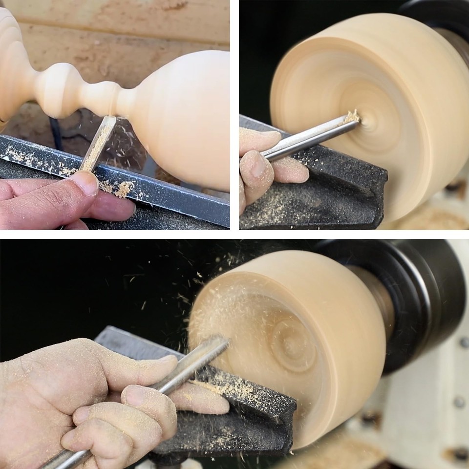 3 Pcs HSS Bowl Gouge Lathe Chisel Set, Wood Lathe Bowl Turning Tools ...