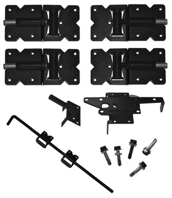 Vinyl Fence Double Drive Gate Kit-Hinges, Latch, Drop Rod & Self ...