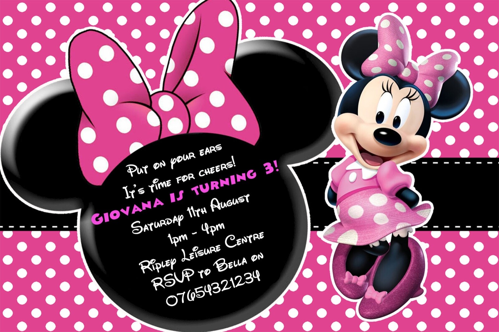 Minnie Mouse Invitation Background