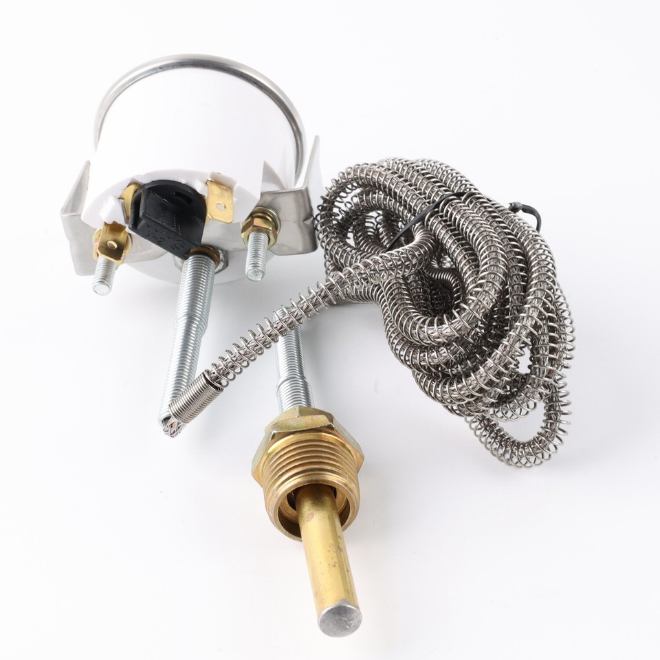 2" 52mm Mechanical Pointer Black Face +Sensor Water Temp Temperature ...