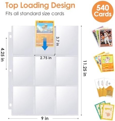 9-Pocket Baseball Cards Sleeves, 540-Pockets Page Protectors 30 Pack | eBay