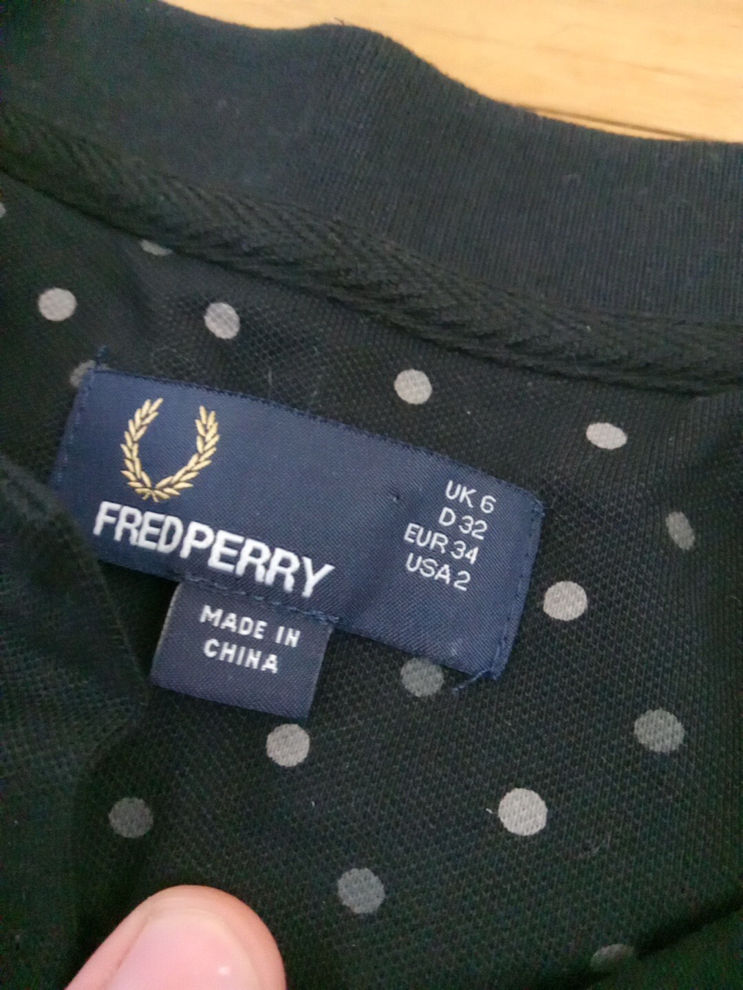 Fred Perry Womans Polka Dot Polo Shirt Size 2 XS - Gem