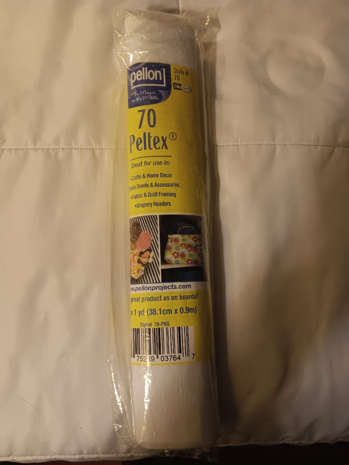 Pellon 70 Peltex Sew-in Fabric Stabilizer, White 15" x 1 Yard Package ...