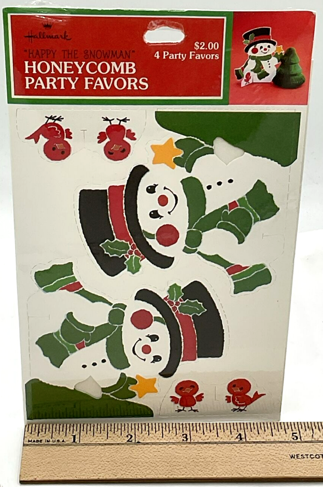 NOS Happy the Snowman Hallmark Honeycomb Party Favors No Barcode USA | eBay