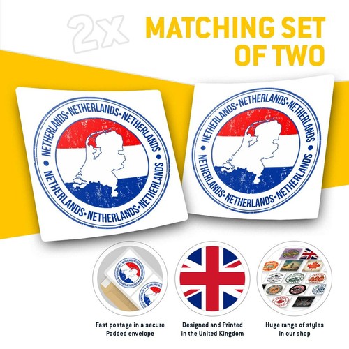2 x Square Stickers 10 cm - The Netherlands Map Travel Holland Cool ...