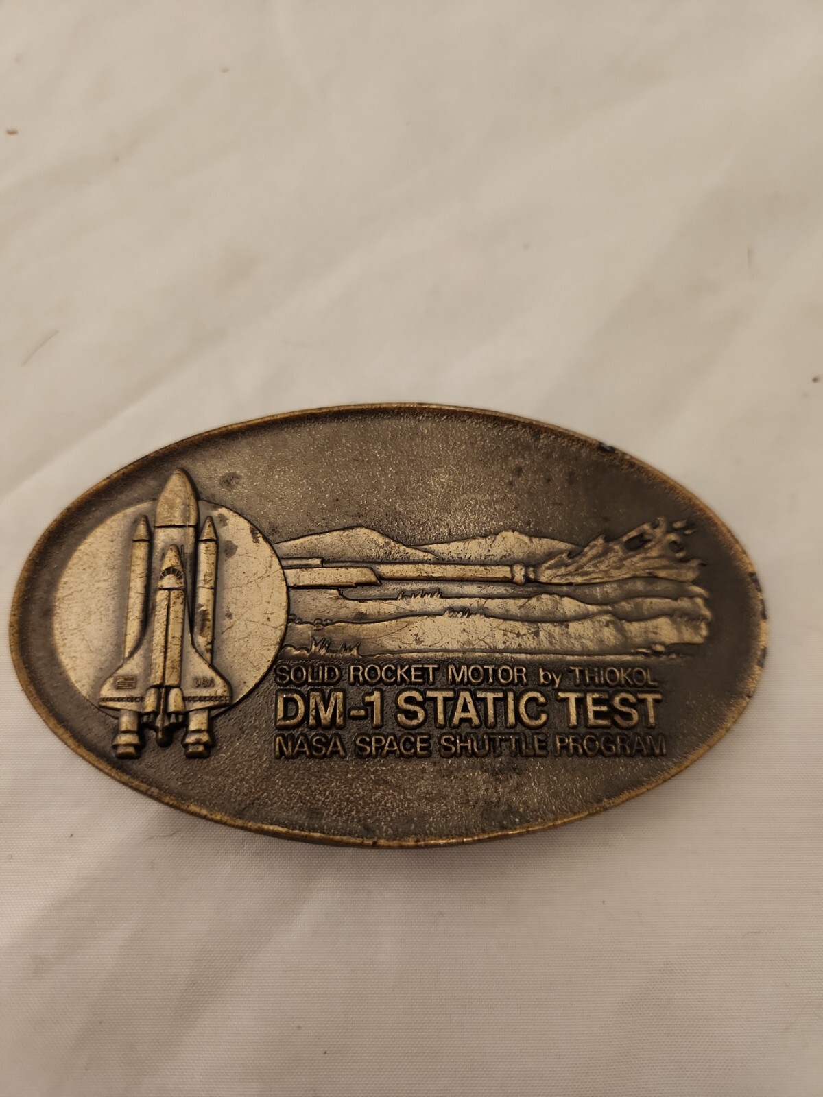 Thiokol 1977 Belt Buckle NASA DM-1 Static Test Solid Rocket Motor | eBay