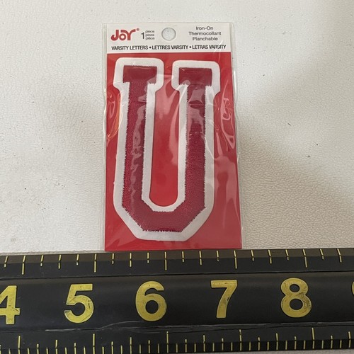 3” Tall “U” Red On White Letter Initial U Patch M010 | eBay