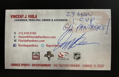 VINCENT VIOLA autograph FLORIDA PANTHERS owner Stanley Cup business ...