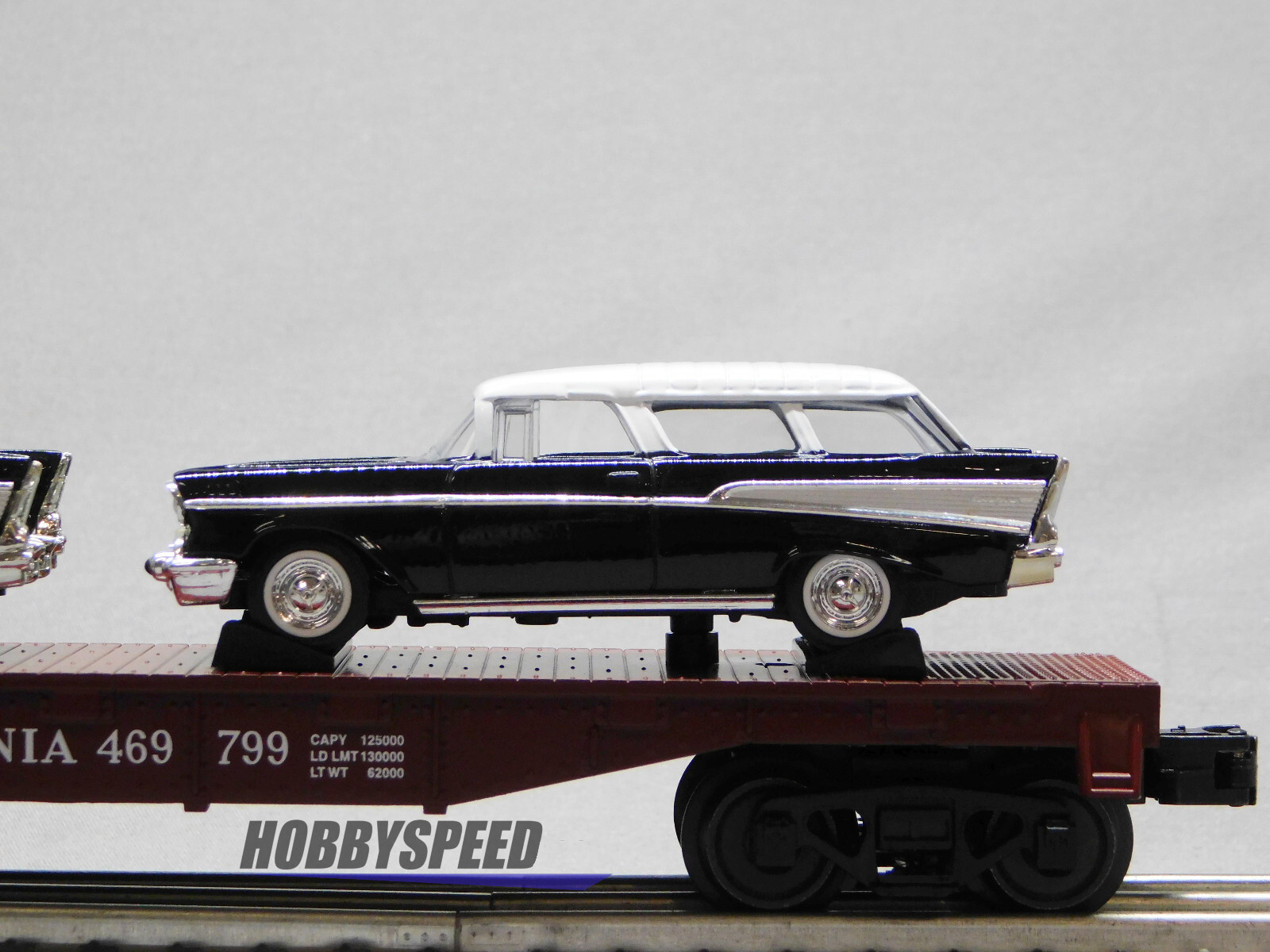 MTH RAILKING PENNSYLVANIA RAILROAD FLAT CAR W/ CHEVY NOMAD train 30 ...