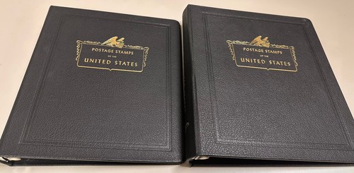 Lot of 2, White Ace Stamps Album 3-Ring Binders, Golden Lettering *jd ...