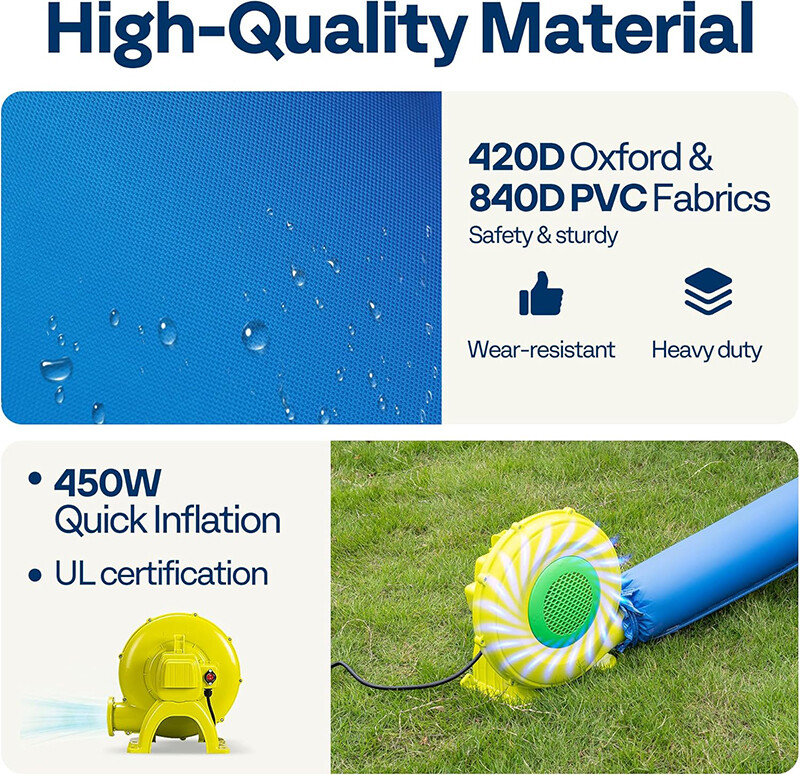 Inflatable Bounce House Bouncer for Kids w/ Toy Market Stand & Slide ...