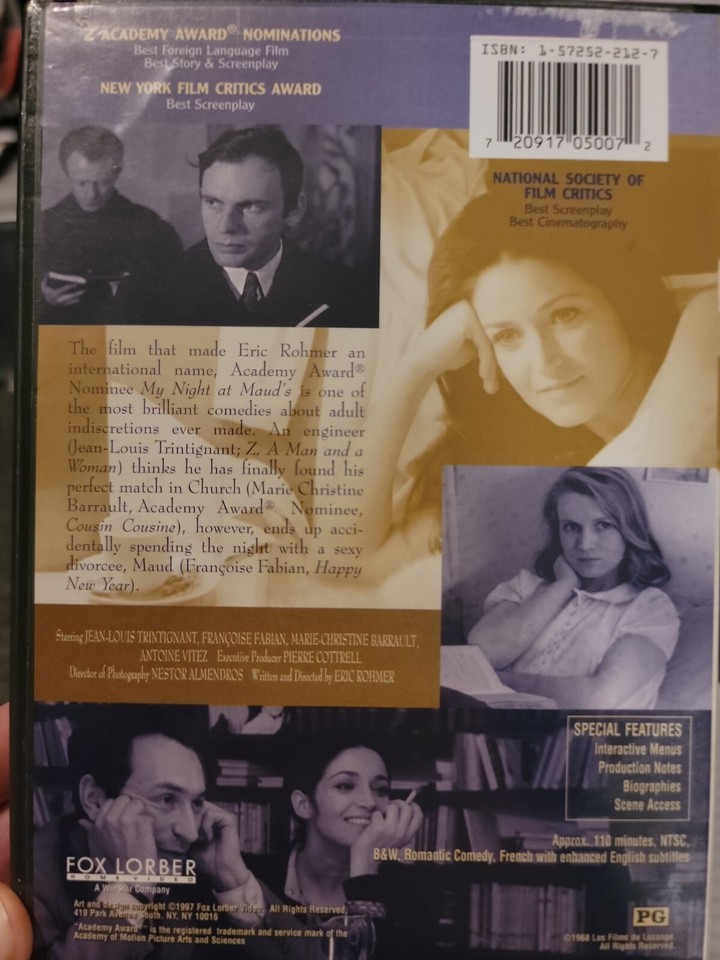 My Night At Maud's 1968 DVD Extremely Rare Hard To Find OOP | eBay