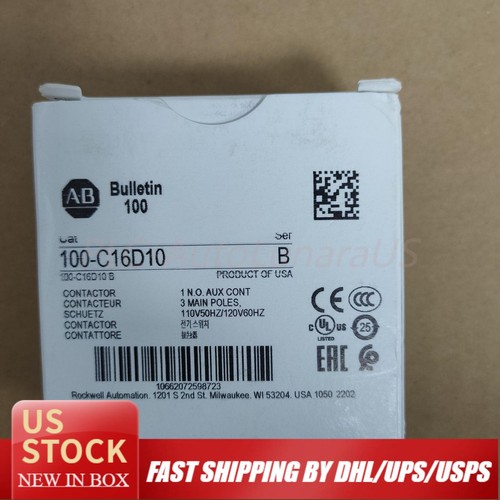 Allen-Bradley 100-C16D10 16 AMP 120VAC COIL IEC Contactor New Factory ...