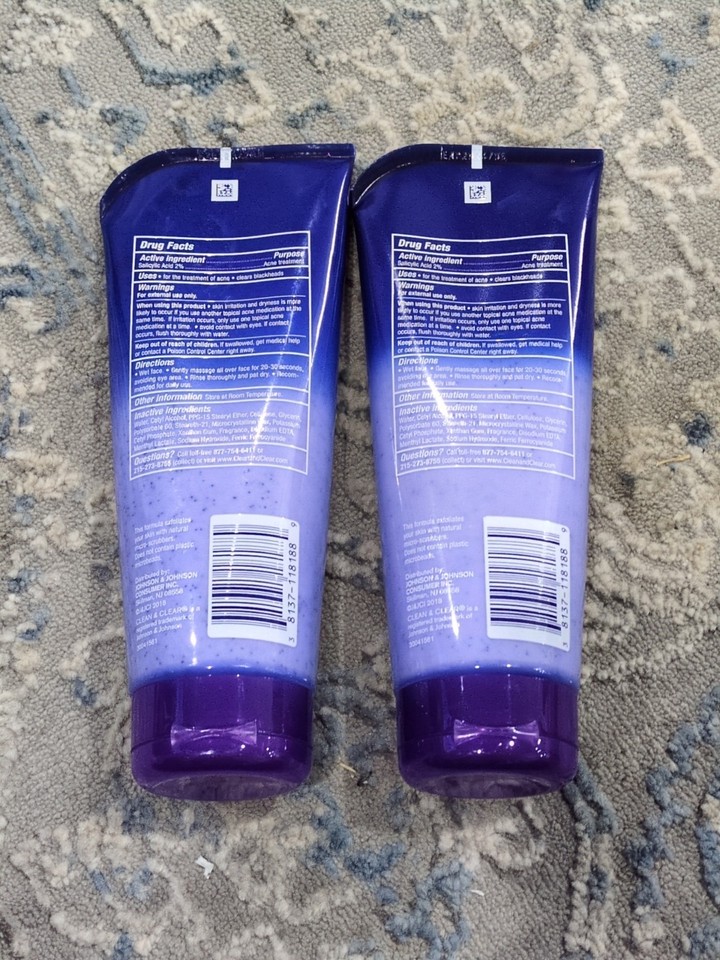 2x. Clean & Clear Blackhead Eraser Facial Scrub Cream, Salicylic Acid 7 ...