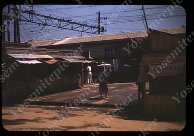 SL13 Original Slide 1950's RK Japn RR Train Old TKK Tsunashima Station ...